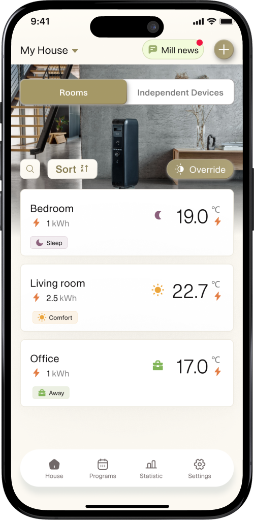 Smart heating, designed to be seen - Mill
